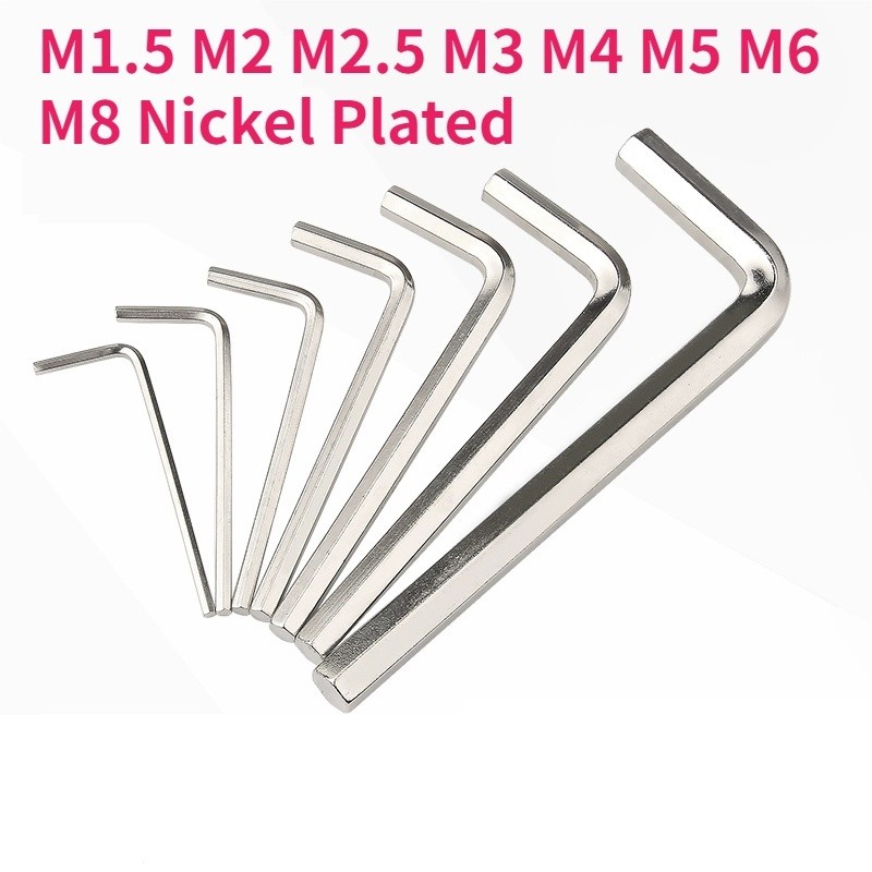 M1.5 M2 M2.5 M3 M4 M5 M6 M8 Nickel Plated Hexagon Wrench L Shaped Hex ...