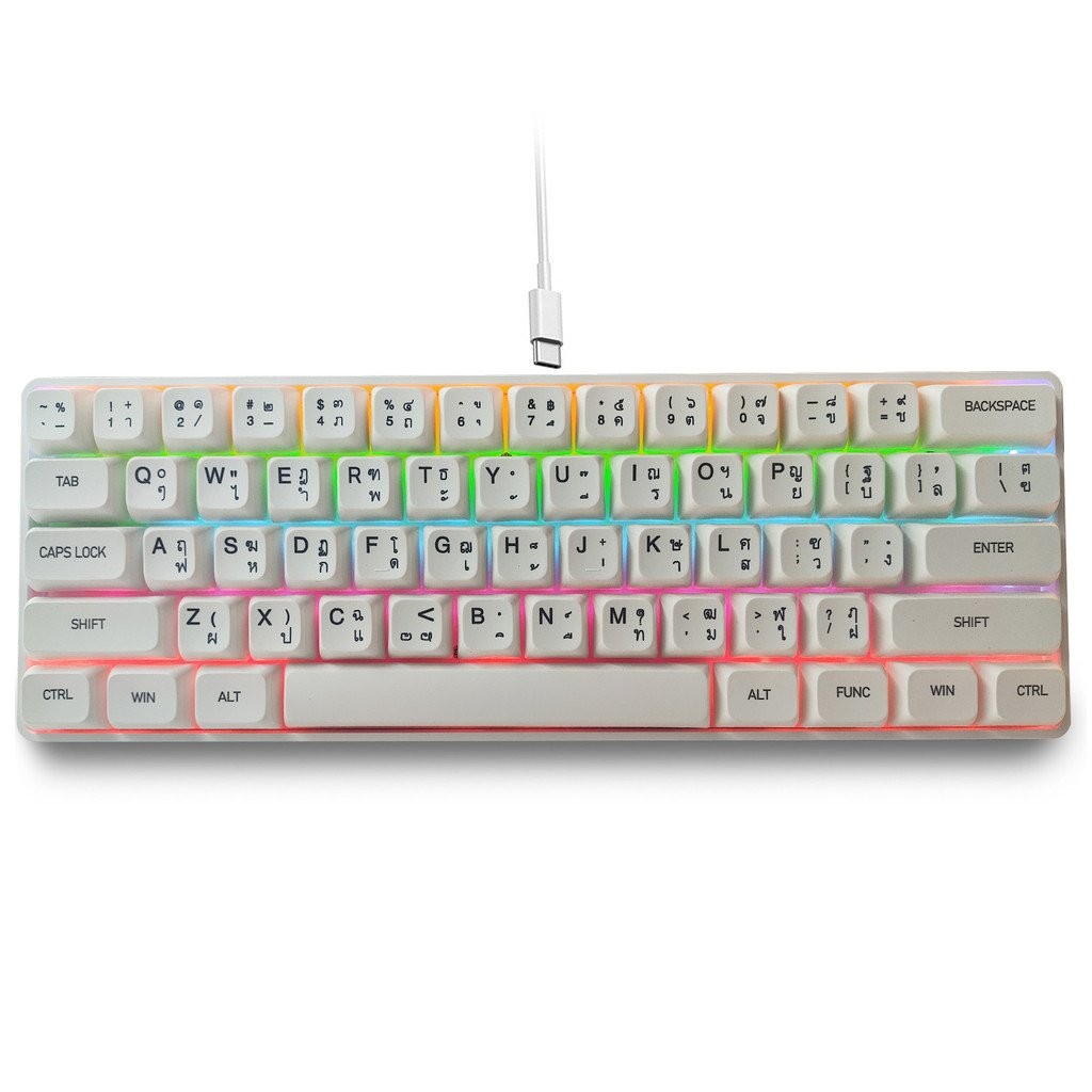 61Key E-Sports Wired Mechanical Keyboard TYPE-CHot PlugRGBLuminous ...