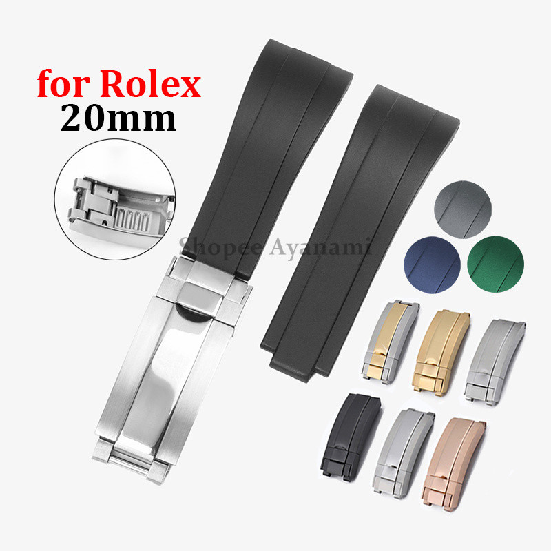 20mm Silicone Rubber Watch Band for Rolex Bracelet Women Men ...
