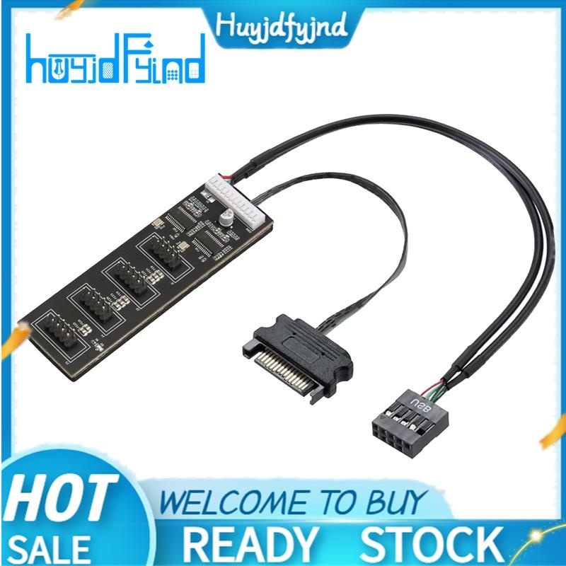 9Pin USB Header Splitter with SATA Power Cable, Internal USB Hub ...