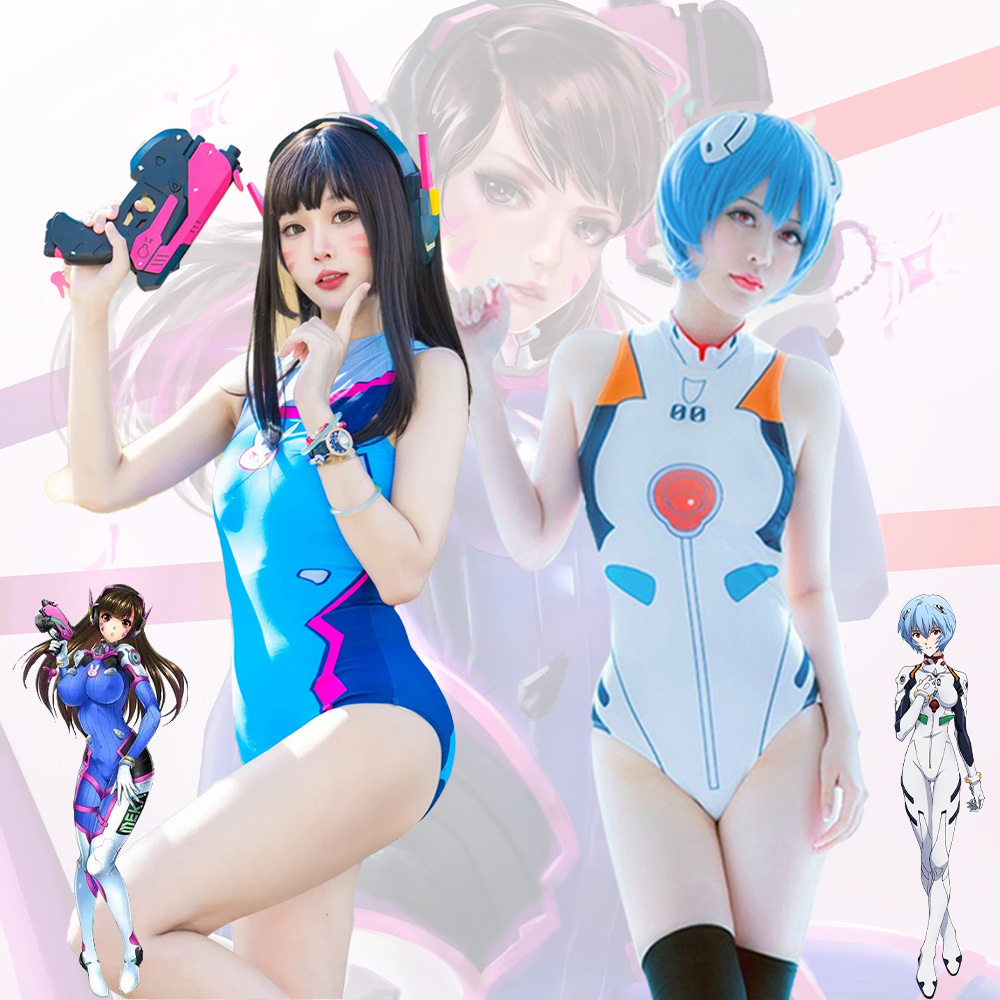 Halloween Overwatch Deadpool Water Cosplay Swimsuit Dva One Piece