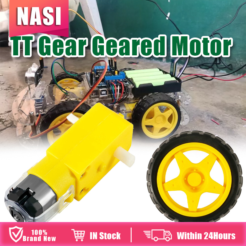 High Quality Yellow TT Gear Geared Motor and Wheel Smart Car Robot Gear ...
