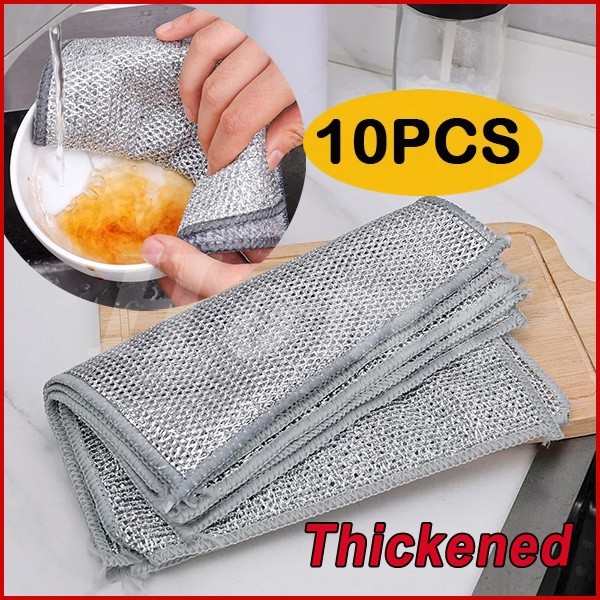 1/5/10PCS Wire Cleaning Cloth Dishwashing Scrubber Non-Scratch Wire ...