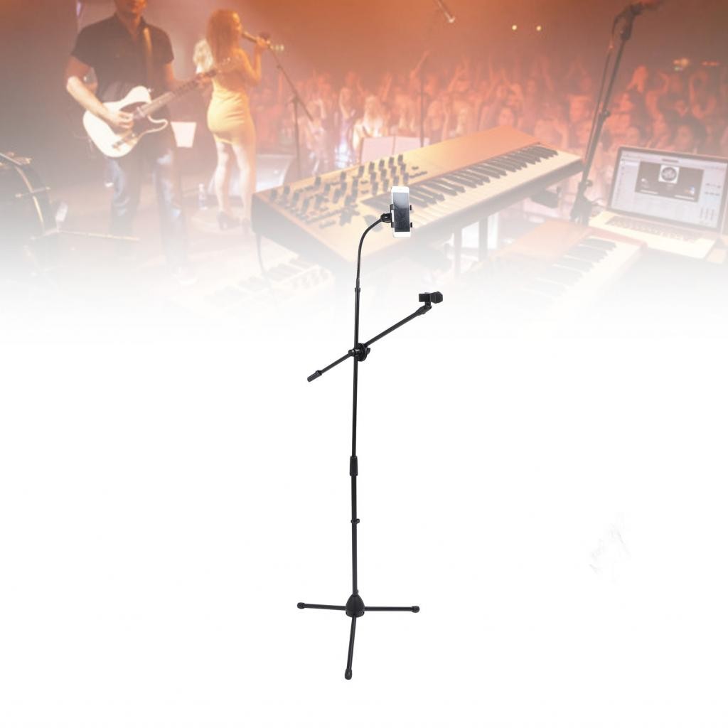 Soyoung Microphone Stand Strong Metal Floor Boom Mic Foldable Prevent ...