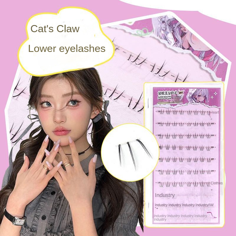 Cute Claw Lower Eyelashes Single Cluster Transparent Terrier Hair ...