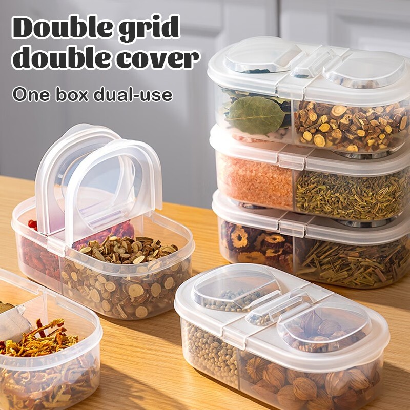 2 Grids Ref Organizer Food Storage Container With Cover Sealed Box ...