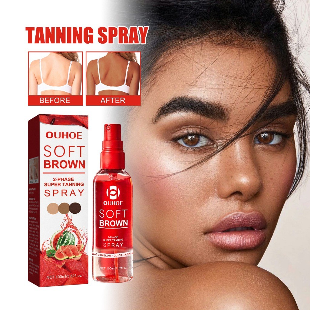 OUHOE 2-Phase Super Tanning Spray 100ml Self Tanning Spray Outdoor ...