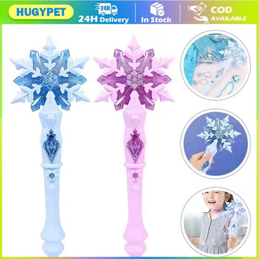 Princess Snow Wand Toy Snowflake Light Sound Sticks Kid Cosplay Fairy ...