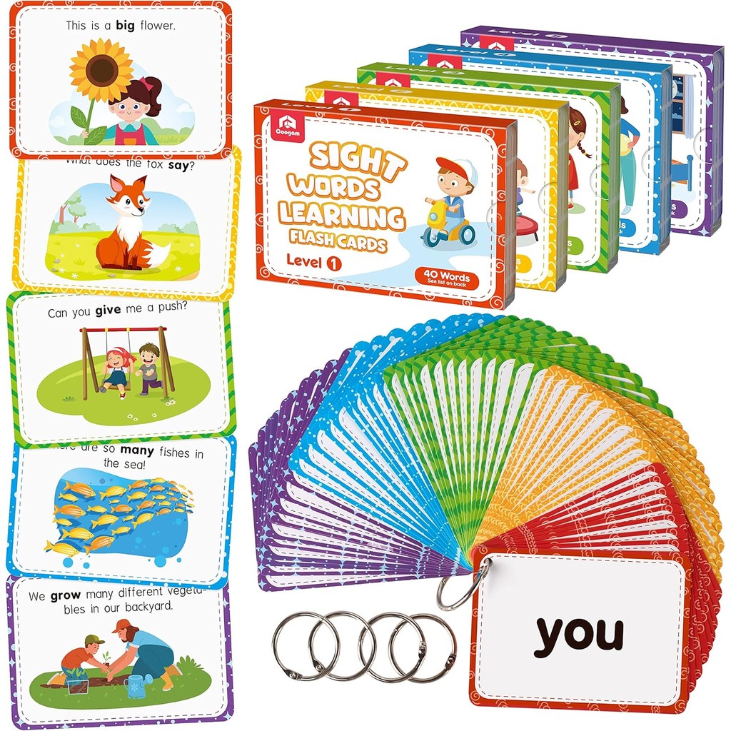Coogam Sight Words Educational Flashcards - 220 Dolch Sightwords Game ...