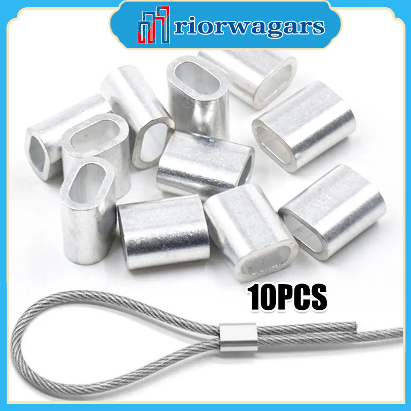 10pcs 1/2/3mm Aluminum Crimp Sleeve Aluminum Crimp Wire Rope Sling ...