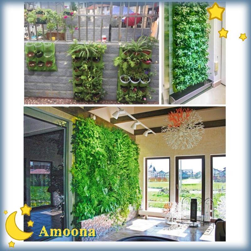 AMOONA Hanging Planter Set Of 2 Multiple Pocket Vertical Wall Plant ...