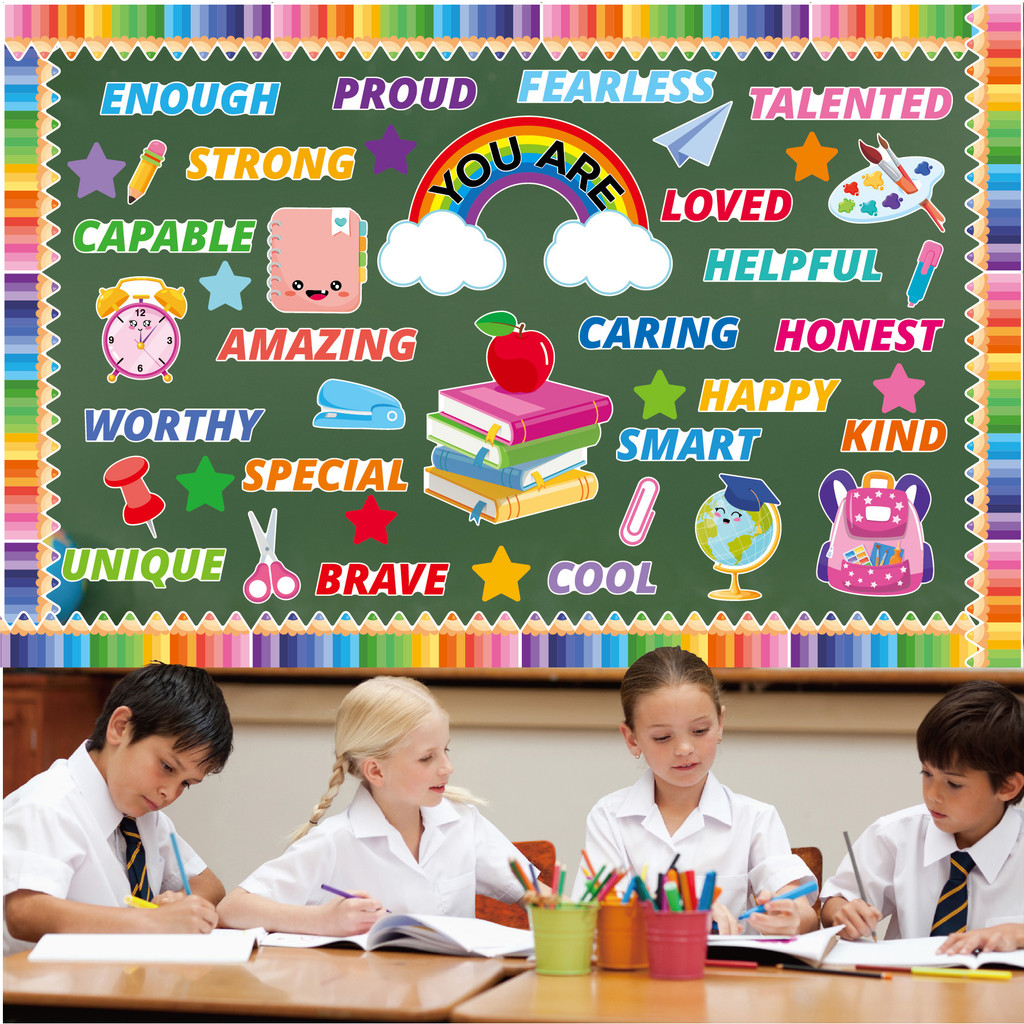 88pcs Bright Affirmation Station Bulletin Board Set Motivational ...