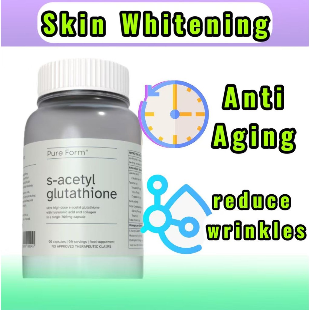 Pure Form S-Acetyl Glutathione Premium Whitening Detox Supplement, GMP ...