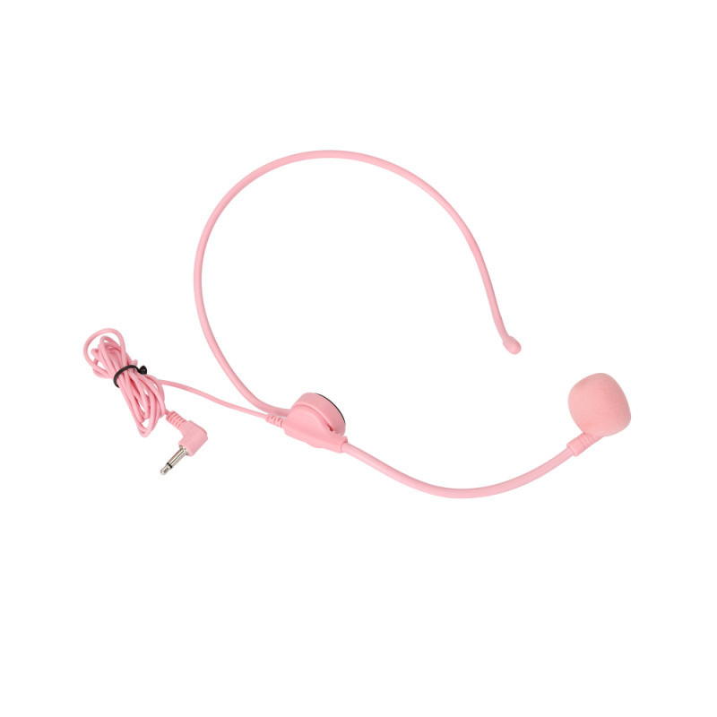 [EAS] 1pcs 3.5MM Headworn Wired Microphone Headset Pink Voice Amplifier ...