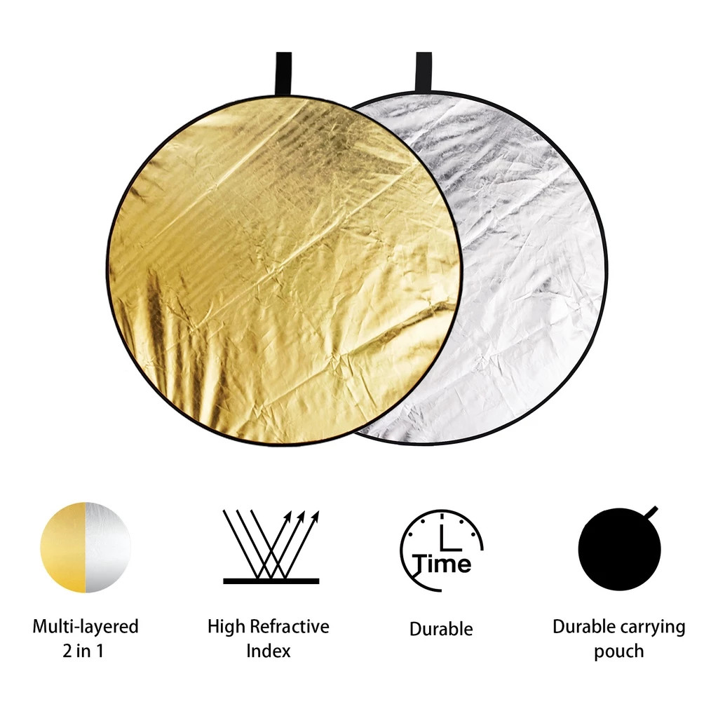 30/60/80/110cm Handhold Multi Collapsible Portable Disc Light Reflector ...