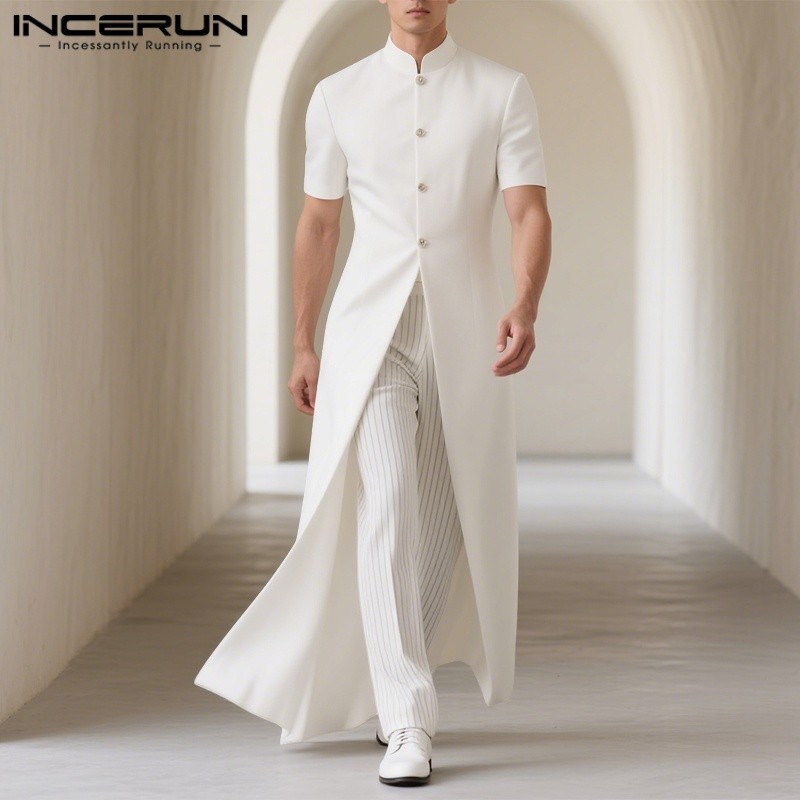 INCERUN men's fashionable slit long sleeved suit jacket | Shopee ...
