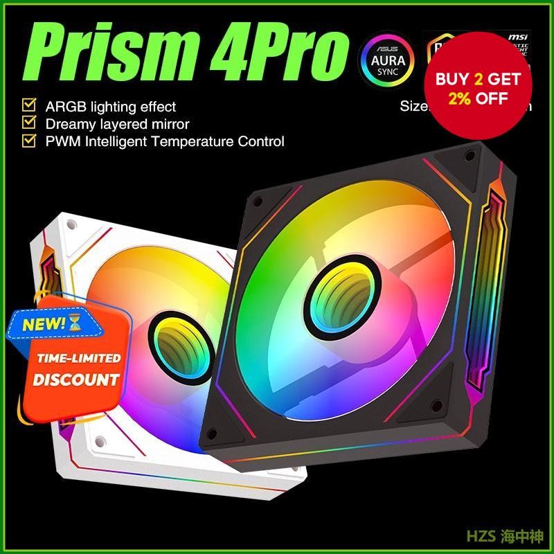HAIZHONGSHEN Computer Fan Cooler Prism 4Pro 120mm ARGB Fans PC High Static Pressure PWM Control ...