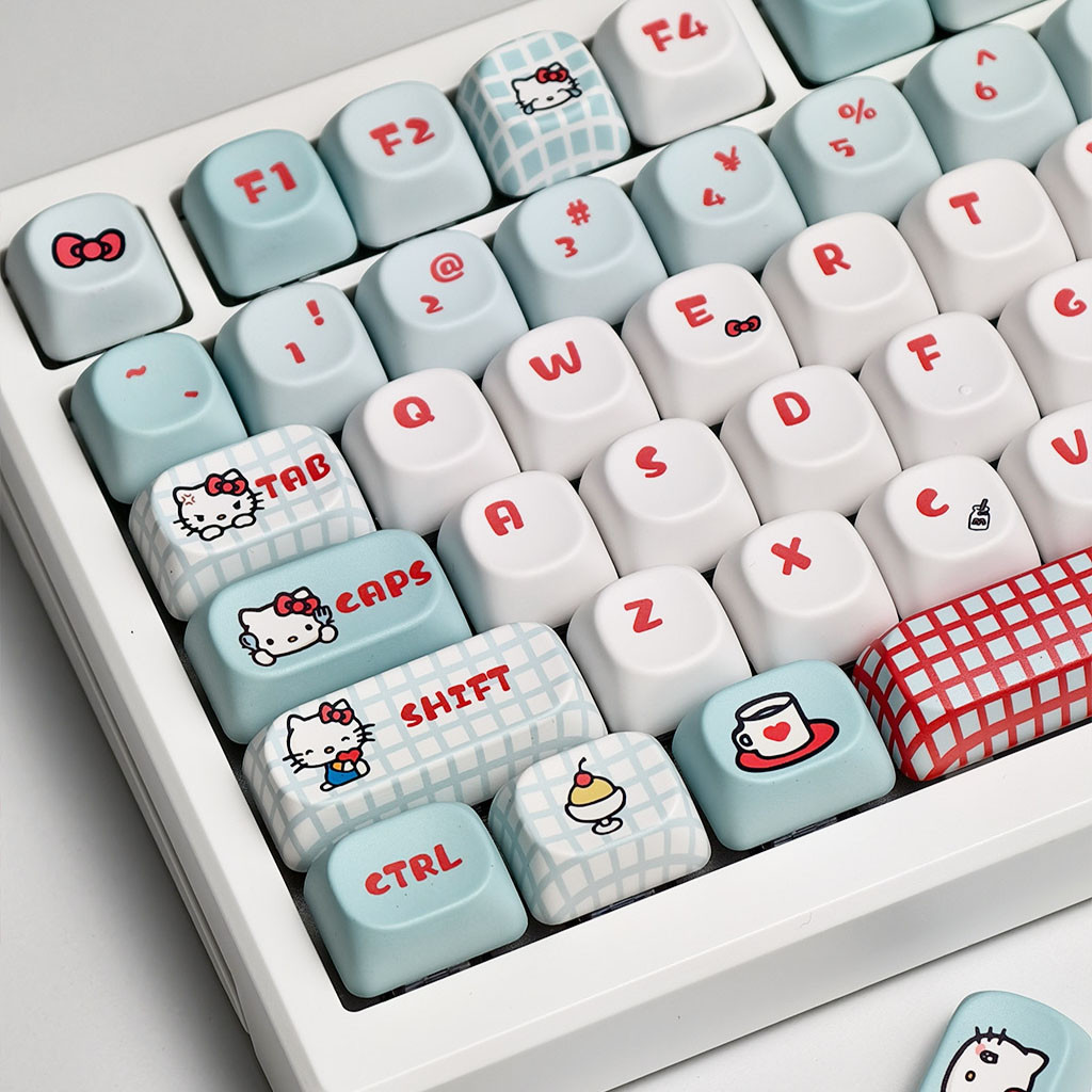 Hello Kitty Keycaps MOA Profile 130 Keys PBT Dye Sublimation Aula F75 ...