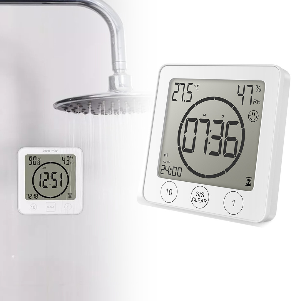 【Ilisland】1Pcs Digital Bathroom Wall Clock Shower Timer Waterproof For ...