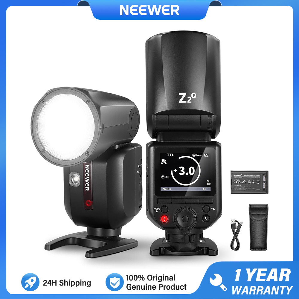 NEEWER Z2-F 76Ws TTL Round Head Flash Speedlite Compatible with ...