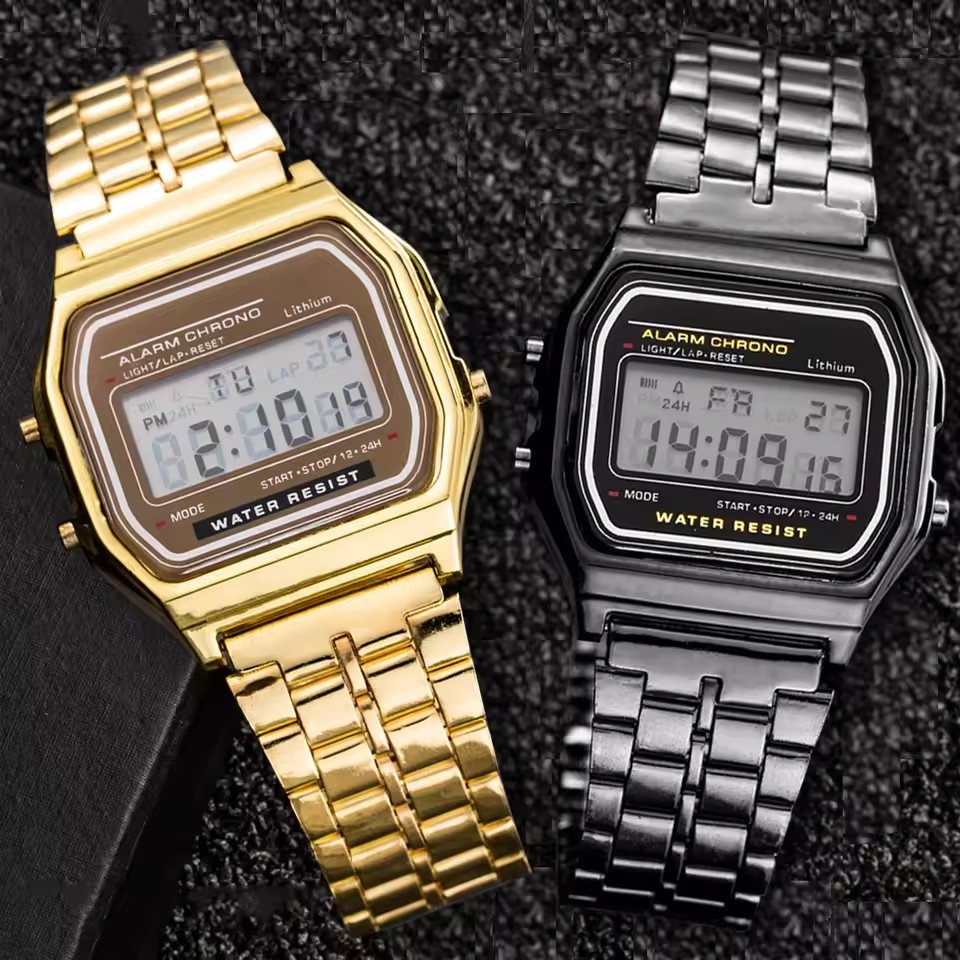 F91W Luxury Watch Waterproof Retro Digital Stainless Steel Sports ...
