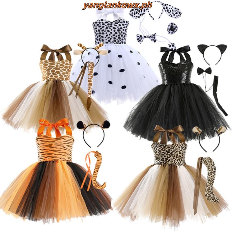 Girls Halloween Animal Cosplay Costume Children Zoo Theme Party Dresses ...