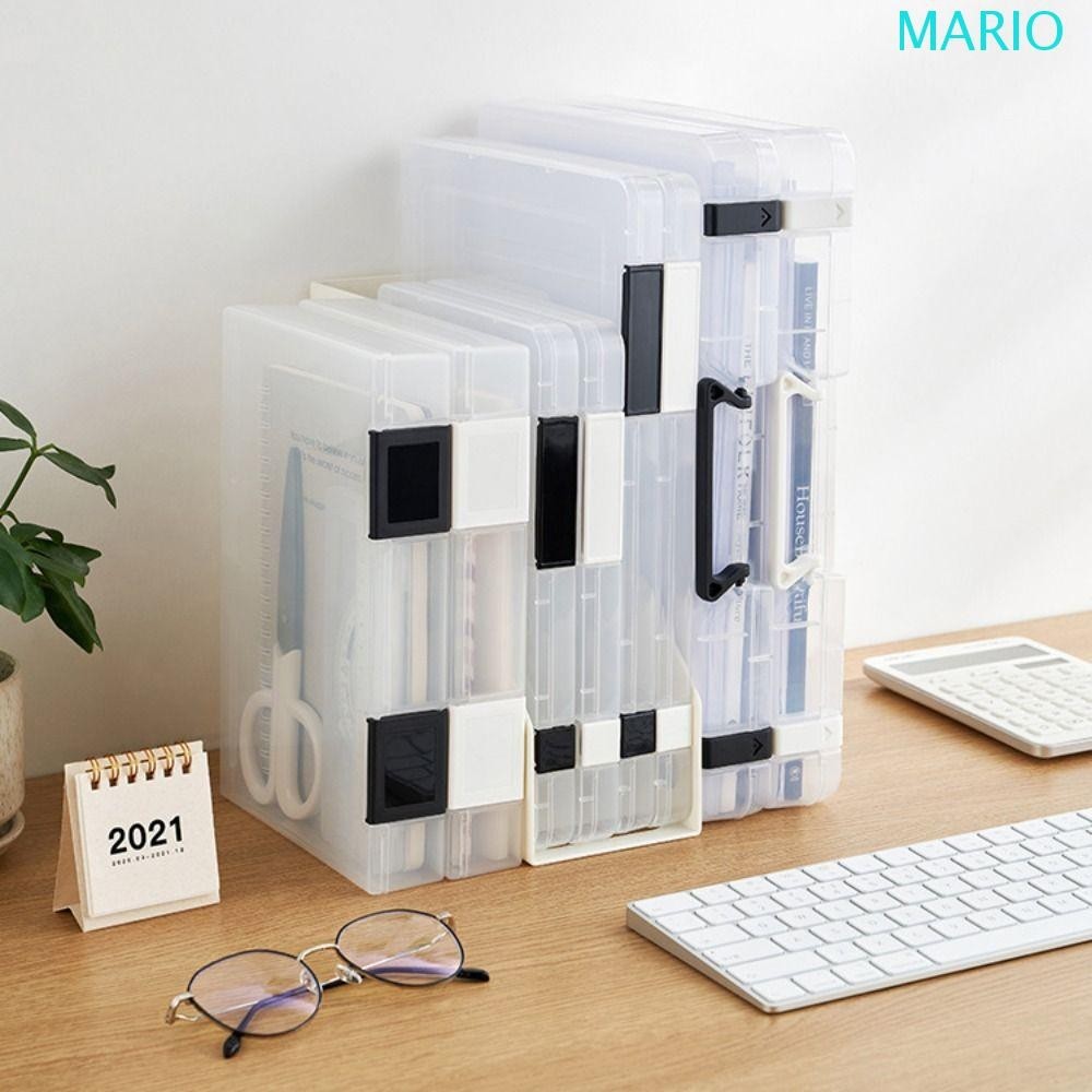 MARIO A4 File Box, Transparent Portable a5 Organize The Box, Document ...