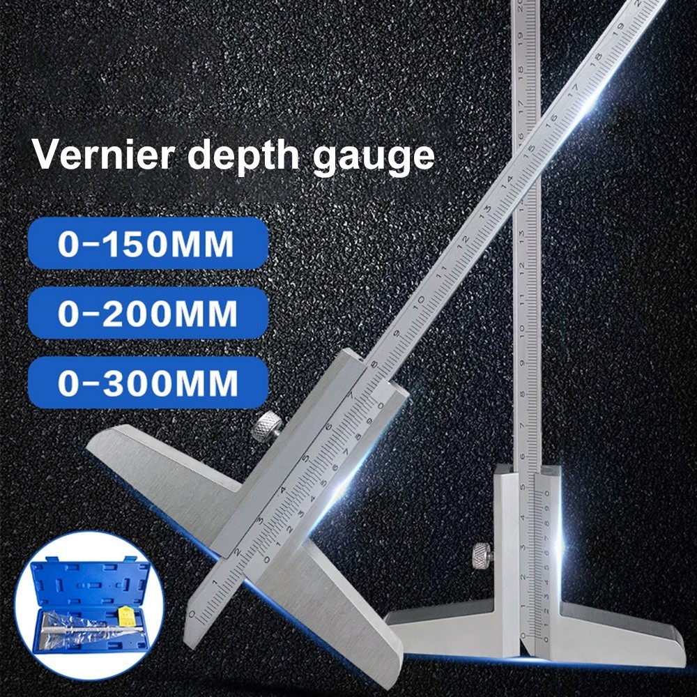 0-150mm 0-200mm 0-300mm Vernier Depth Gauge Depth Caliper Micrometer ...