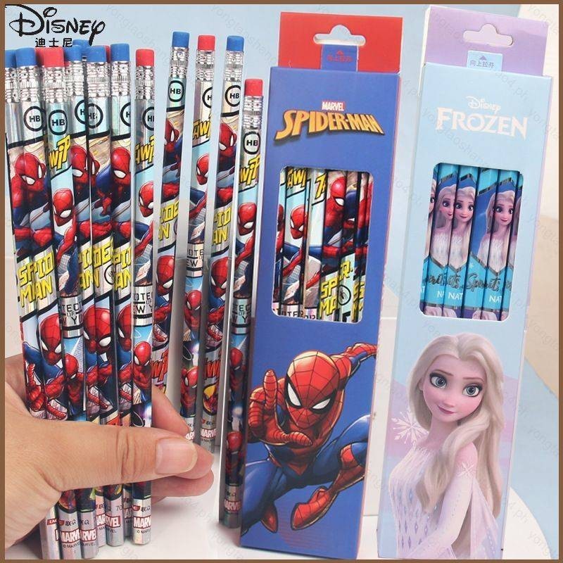 12PCS/set Disney HB pencil cartoon Frozen Spider-man Marvel Elsa ...