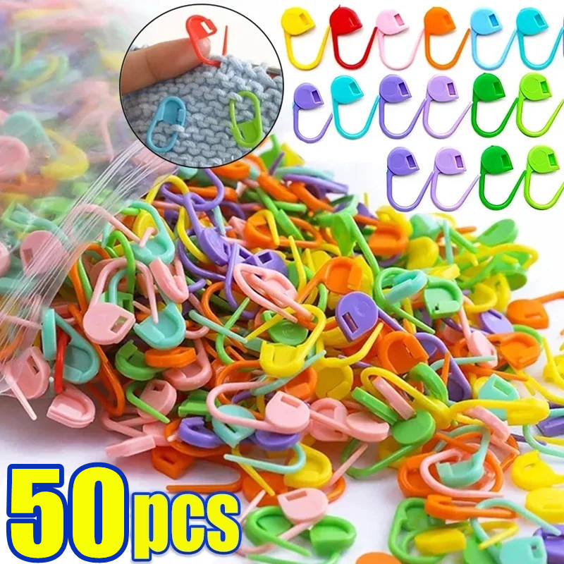 50Pcs Colorful Mini Plastic Clips Plastic Locking Stitch Markers ...