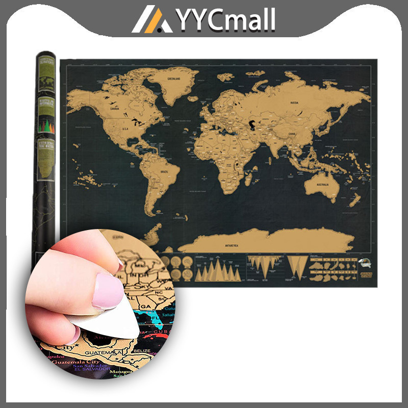 Scratch World Map Scratch Off Personalized Map Poster Travel Log Black ...