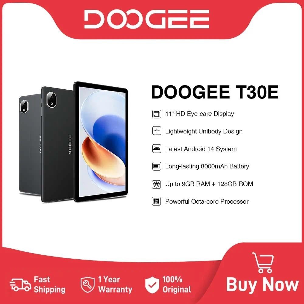 DOOGEE T30E Tablet Android 14 11" HD Display Octa Core 9GB(4+5) RAM ...