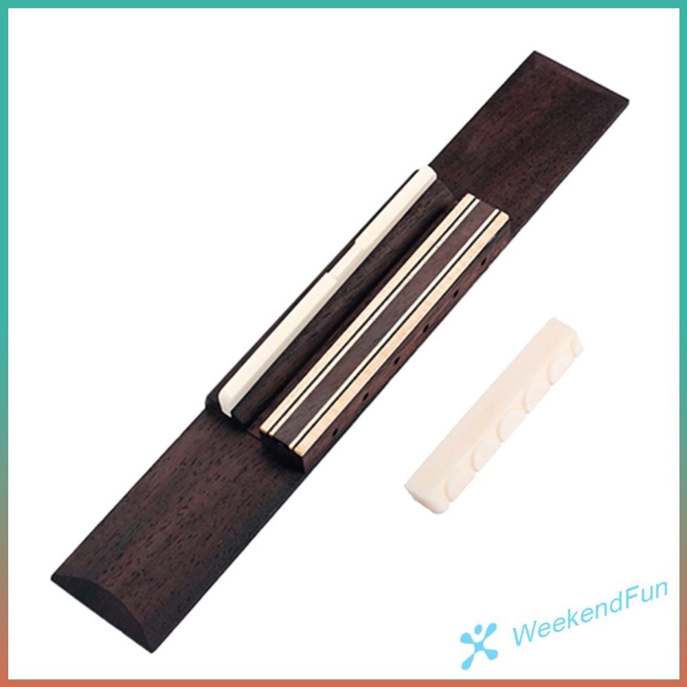 WE★ Rosewood Guitar Bridge+ Cattle Bone Guitar Nut+ Saddle for Classic ...