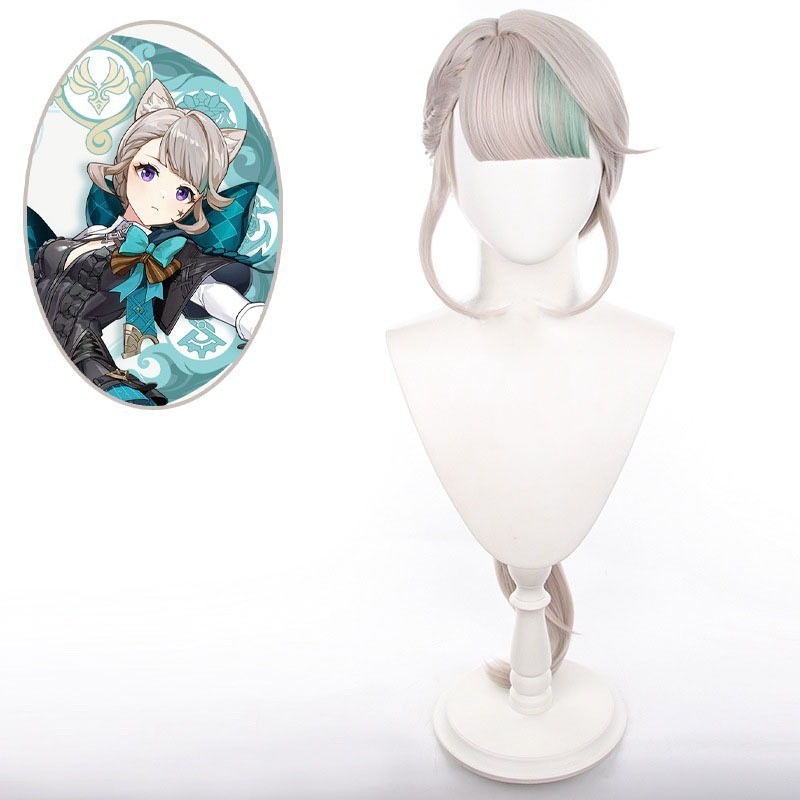 Genshin Impact Fontaine Lynette Cosplay Wig 95cm Ash Blonde Wigs Heat ...