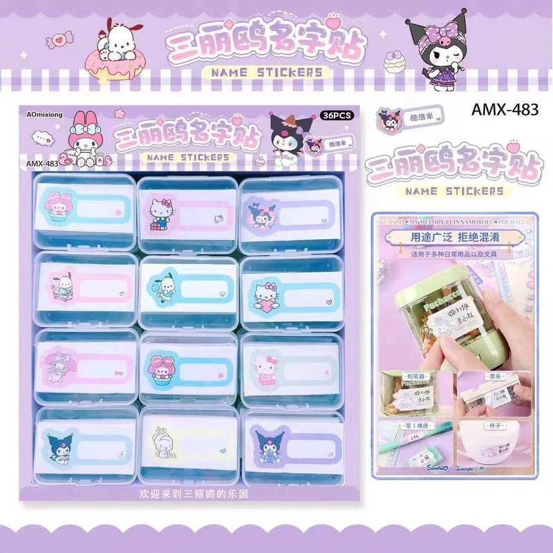 9Pcs Sanrio Mymelody Kuromi Cinnamoroll Pochacco Baby Bottle Labels for ...
