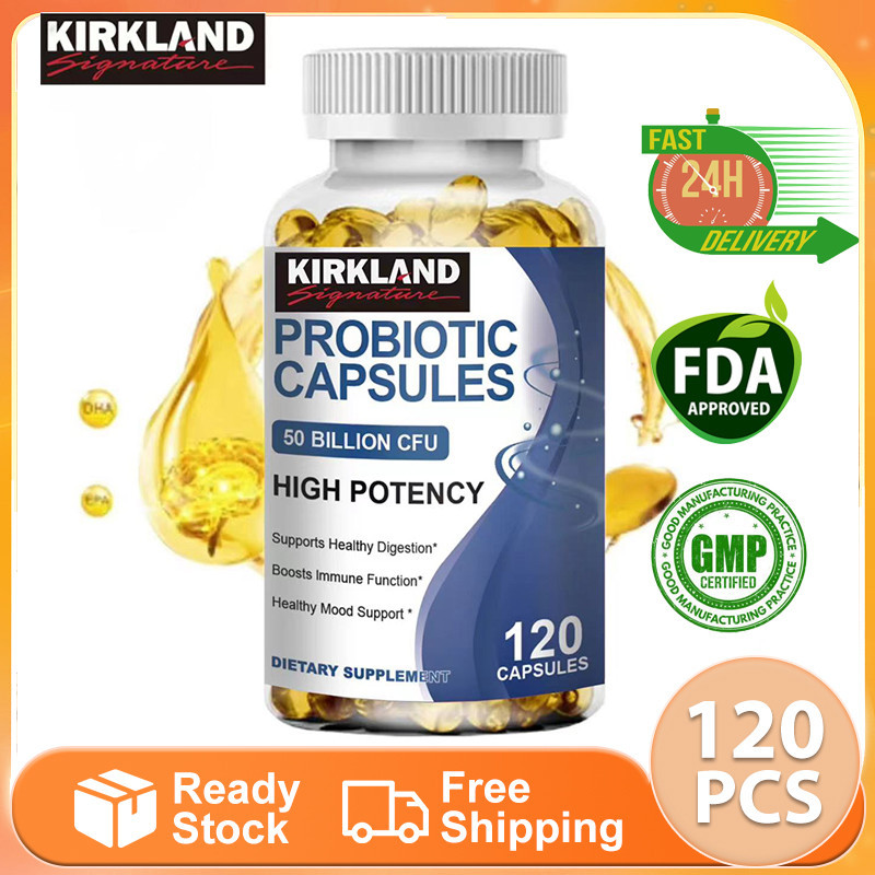 KIRKLAND Probiotic Capsules 50 Billion CFU Supports Intestinal Health ...