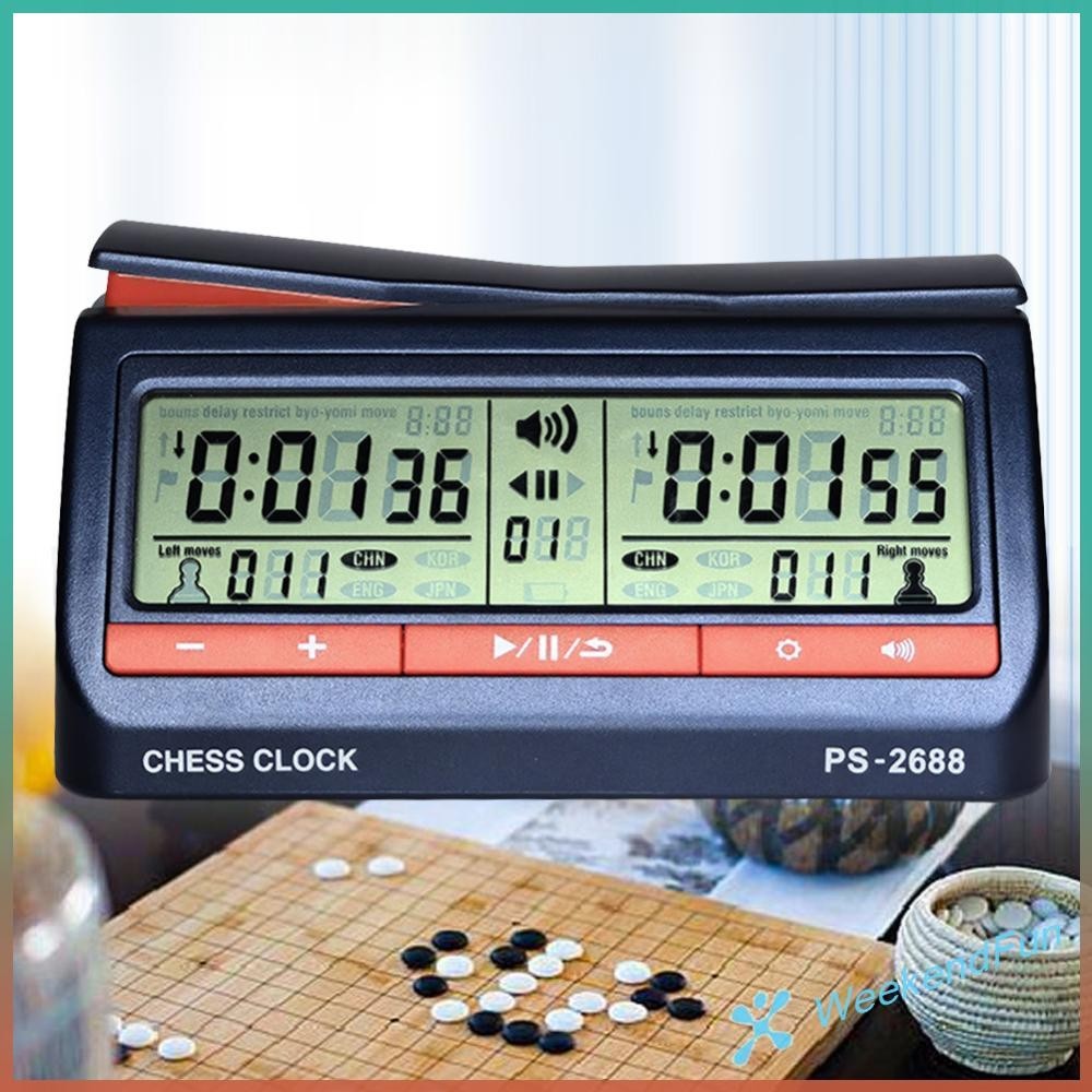 WE★ Count Up Down Chess Timer USB Charging Digital Chess Clock Stopwatch Countdown Personal ...