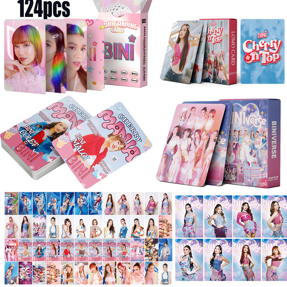 55Pcs/Box BINI Photocard Holographic Card Love Flash BINI LOMO Card ...