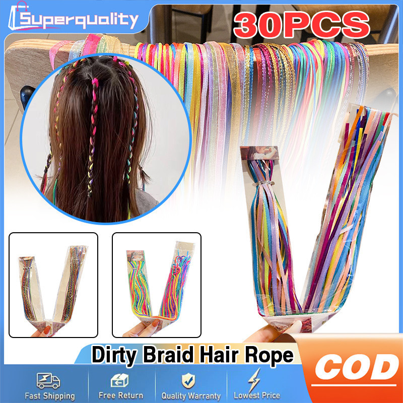 Korean Braided Hair Headband Dirty Braids ribbon hair tie for kids ...