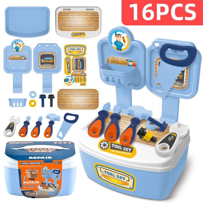 kids combination toy set Simulation professional tool toy 16PCS set DIY ...