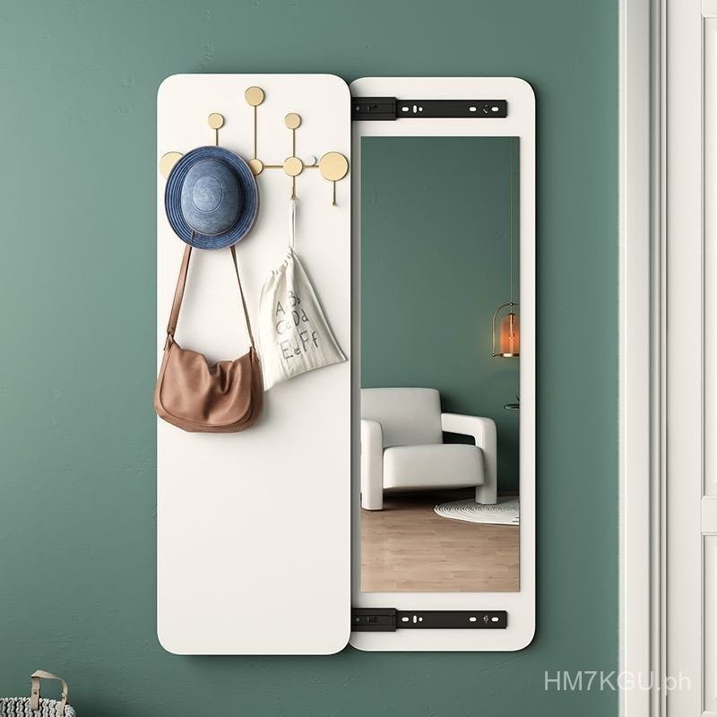 Solid Wood Invisible Dressing Mirror Push-Pull Mirror Full Body ...