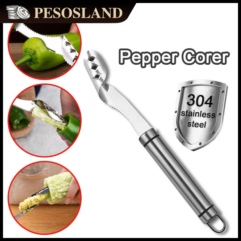 Stainless Steel Pepper Seed Remover Vegetable Fruit Pepper Corer ...