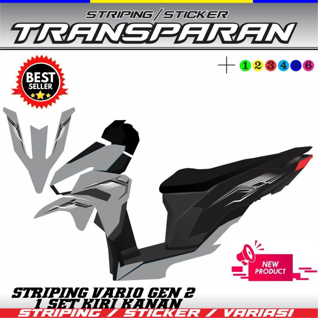/Transparent Striping UV STICKER VARIO 125 NEW 2023 GEN 2 SIMPLE MODEL ...