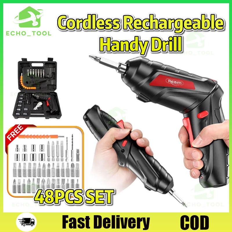 Cordless Screwdriver 48PCS Set DIY Electric Barena Drill Set ...