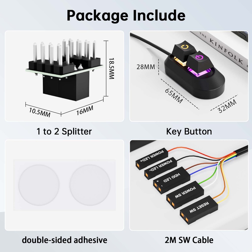 RGB LED Lights Computer Desktop Switch PC Motherboard External Start ...