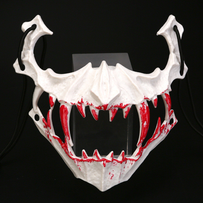 Half-face Blood Mask Men Dragon Tiger Wolf Mask Horror Halloween ...