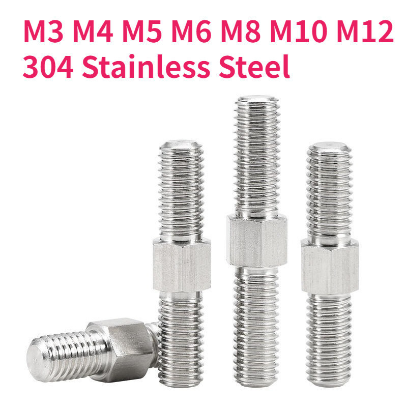M3 M4 M5 M6 M8 M10 M12 304 Stainless Steel Outer Hexagon Teeth Bolt Left and Right Conversion ...