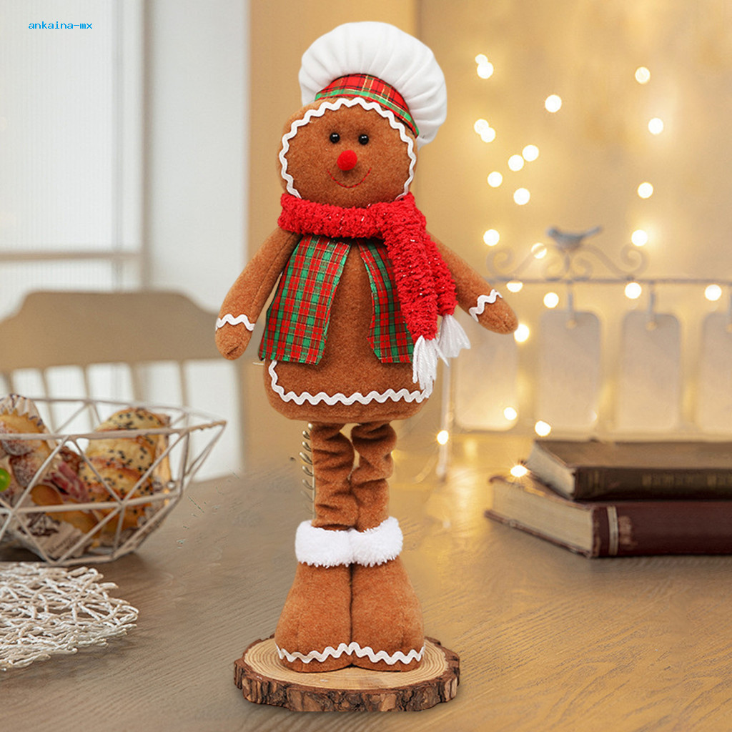 Christmas Home Decor Ornament Plush Gingerbread Man Decoration Adorable ...