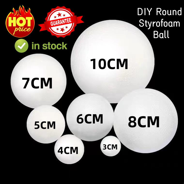 AGM Bunga Bola Putih Gabus Bulat Kahwin Hantaran DIY White Round ...
