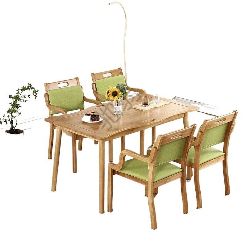 IRoAging Dining Table and Chair Solid Wood Table Nursing Home Dining ...
